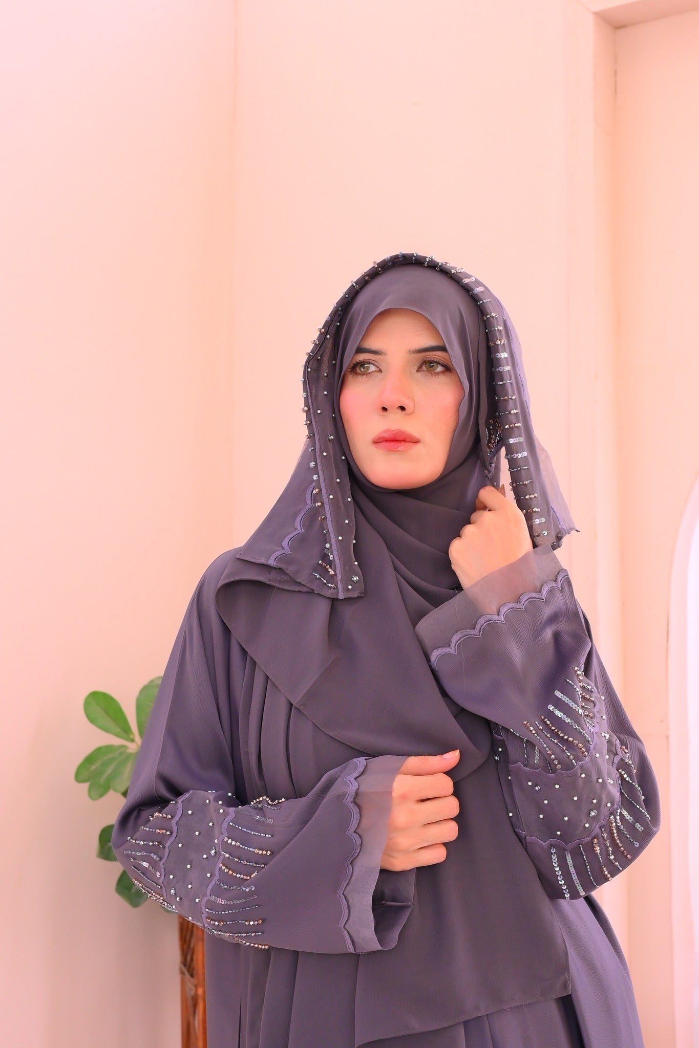 Fancy Front Open Style Abaya – Maqnaa Abaya